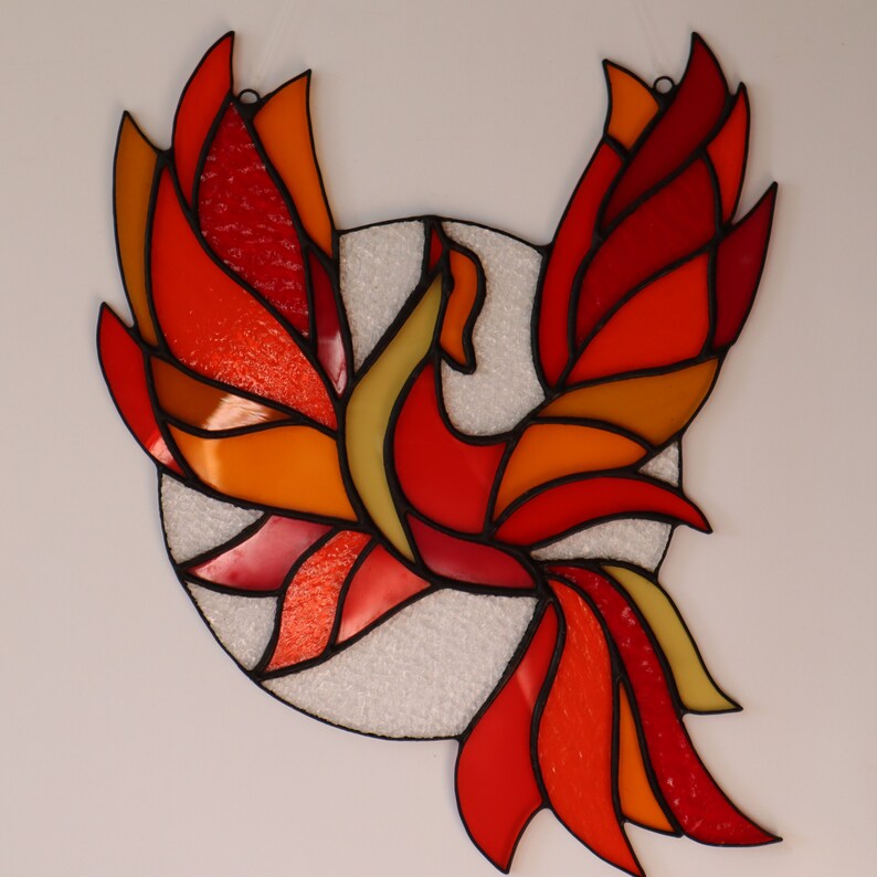 Phoenix Large Stained Glass Suncatcher by Mr.hi - Etsy