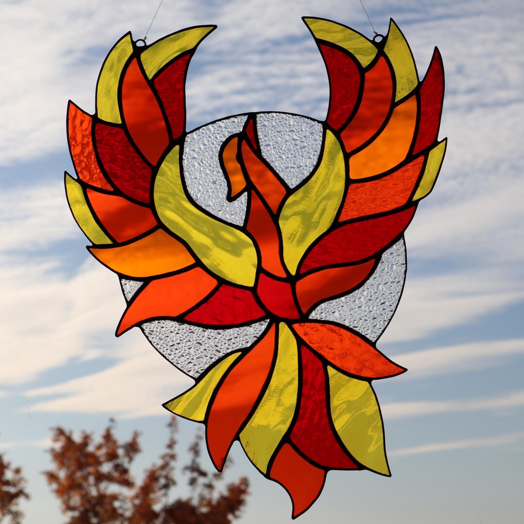 Rising Phoenix, Large Stained Glass Suncatcher by Mr.hi - Etsy