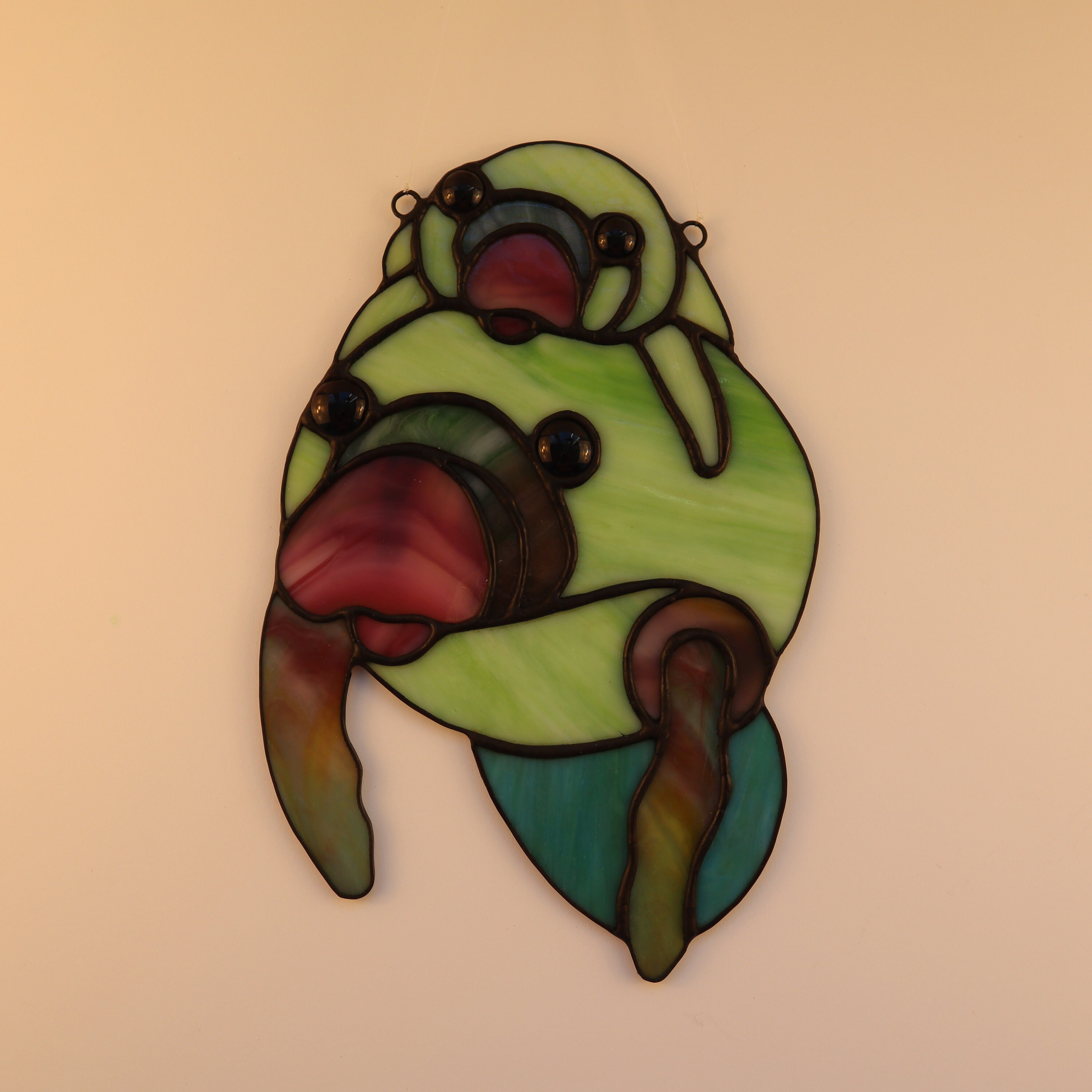 Manatee Mom and Baby Stained Glass Suncatcher by Mr.hi - Etsy