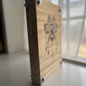 Woodburned Flower Press - Etsy