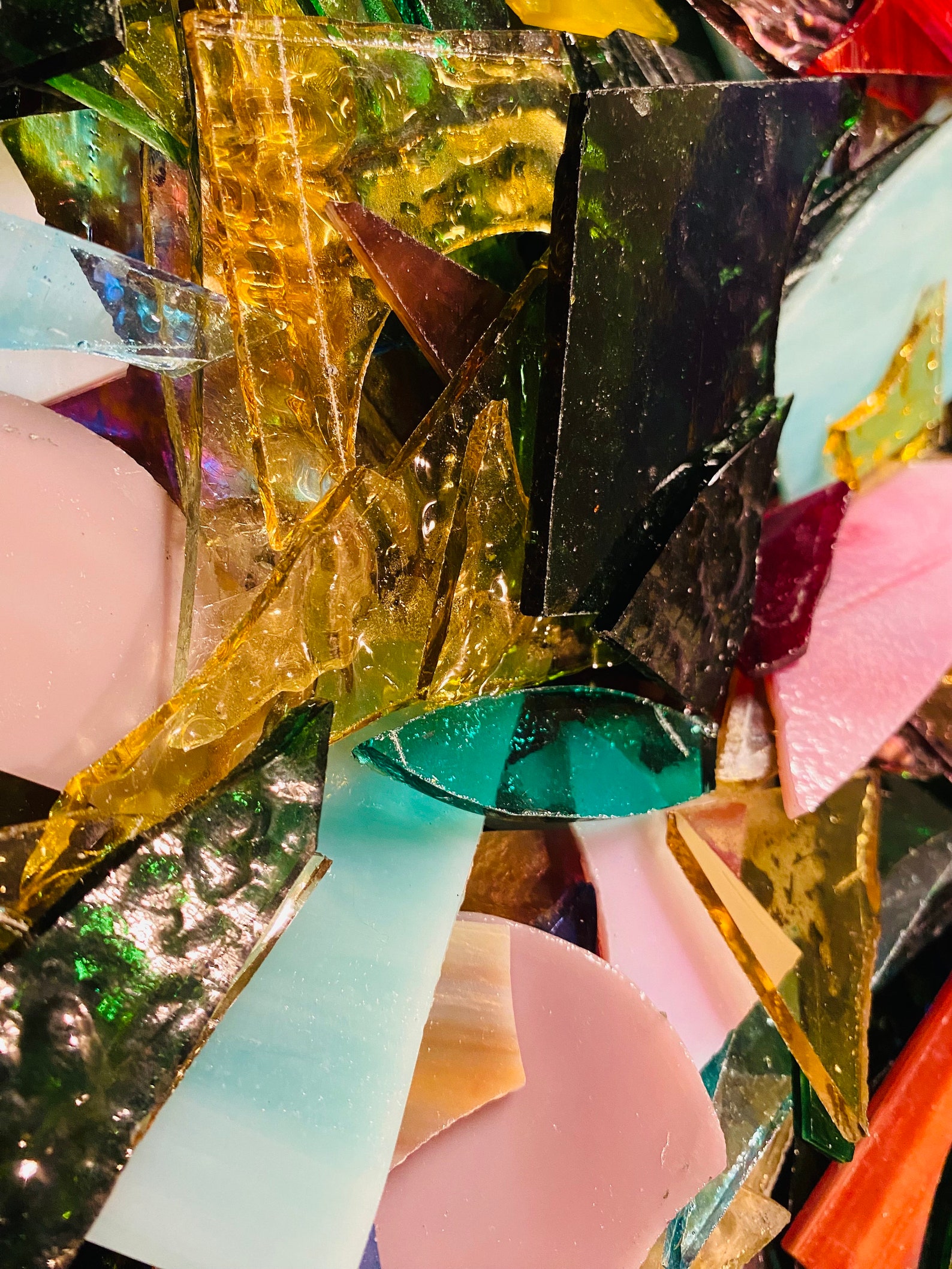 8 Lb Stained Glass Scrap Art Glass Mosaic Supply Jewelry Multi Colored ...