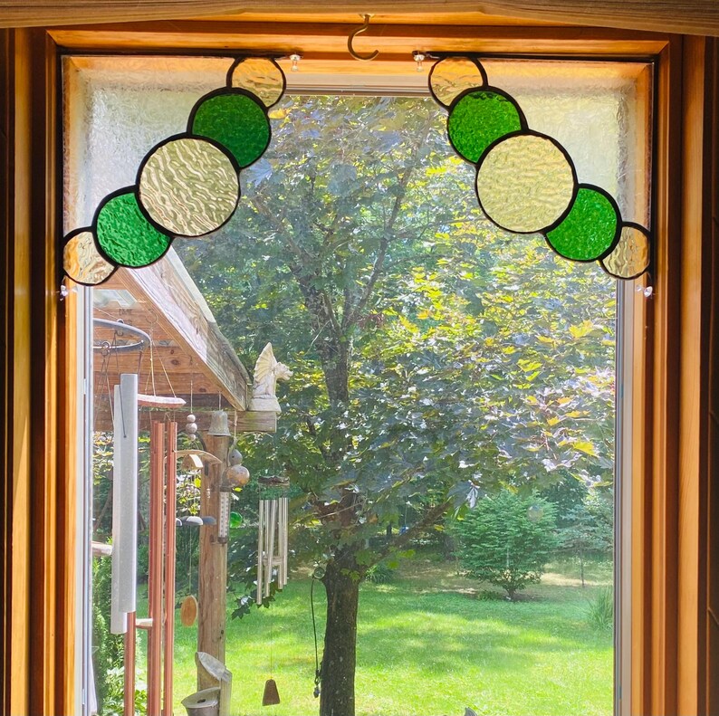 PAIR Stained Glass Corner Panels • Abstract Corner Window Panels • Wall ...