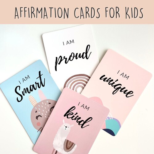Rainbow Affirmation Cards for Kids - Etsy