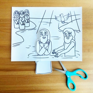 Pull-out Craft | Jesus Gets Baptized | Christian Learning Activities ...