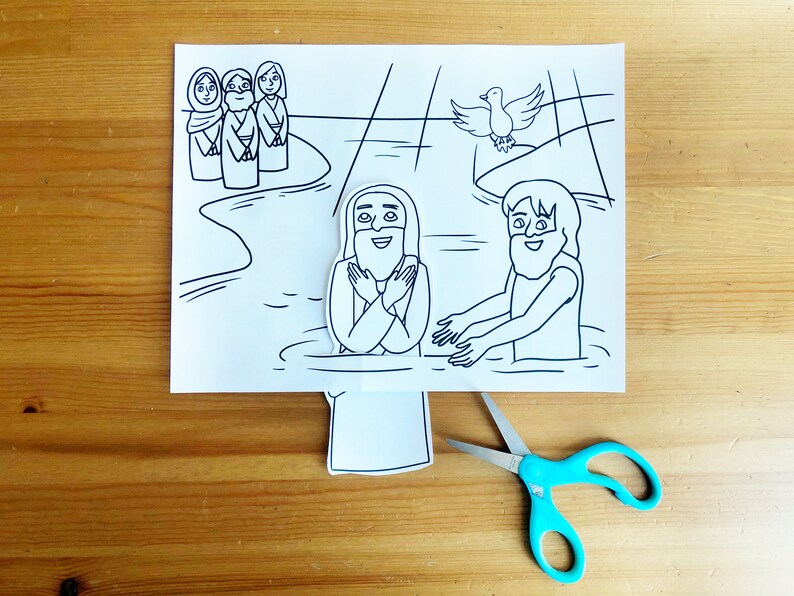 Pull-out Craft | Jesus Gets Baptized | Christian Learning Activities ...