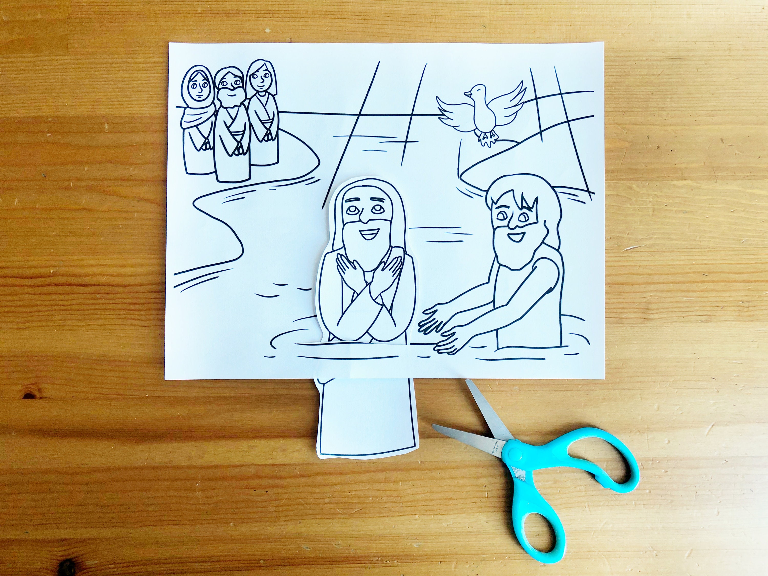 Pull-out Craft | Jesus Gets Baptized | Christian Learning Activities ...