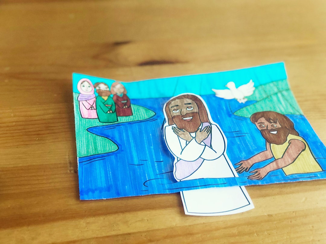 Pull-out Craft | Jesus Gets Baptized | Christian Learning Activities ...