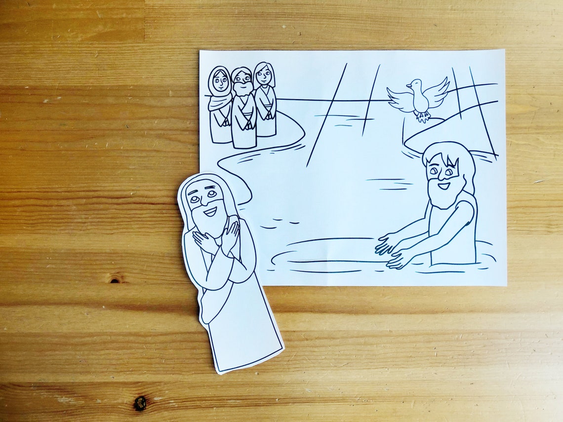 Pull-out Craft | Jesus Gets Baptized | Christian Learning Activities ...