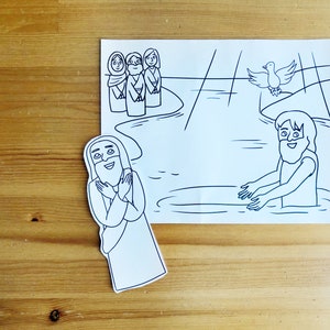 Pull-out Craft | Jesus Gets Baptized | Christian Learning Activities ...