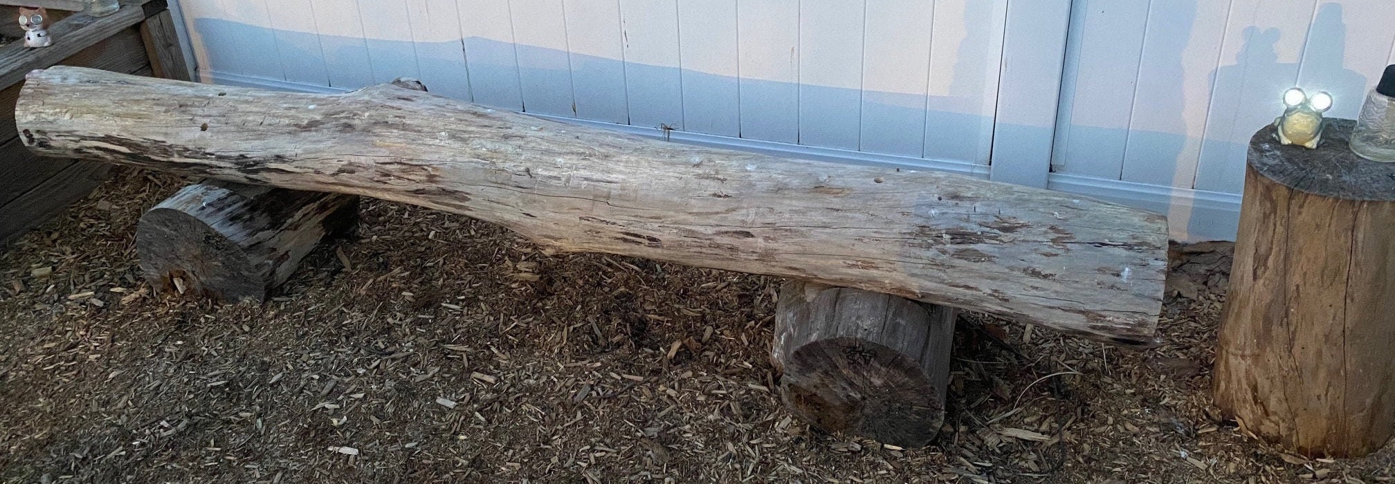 Fire-side Log Bench - Etsy