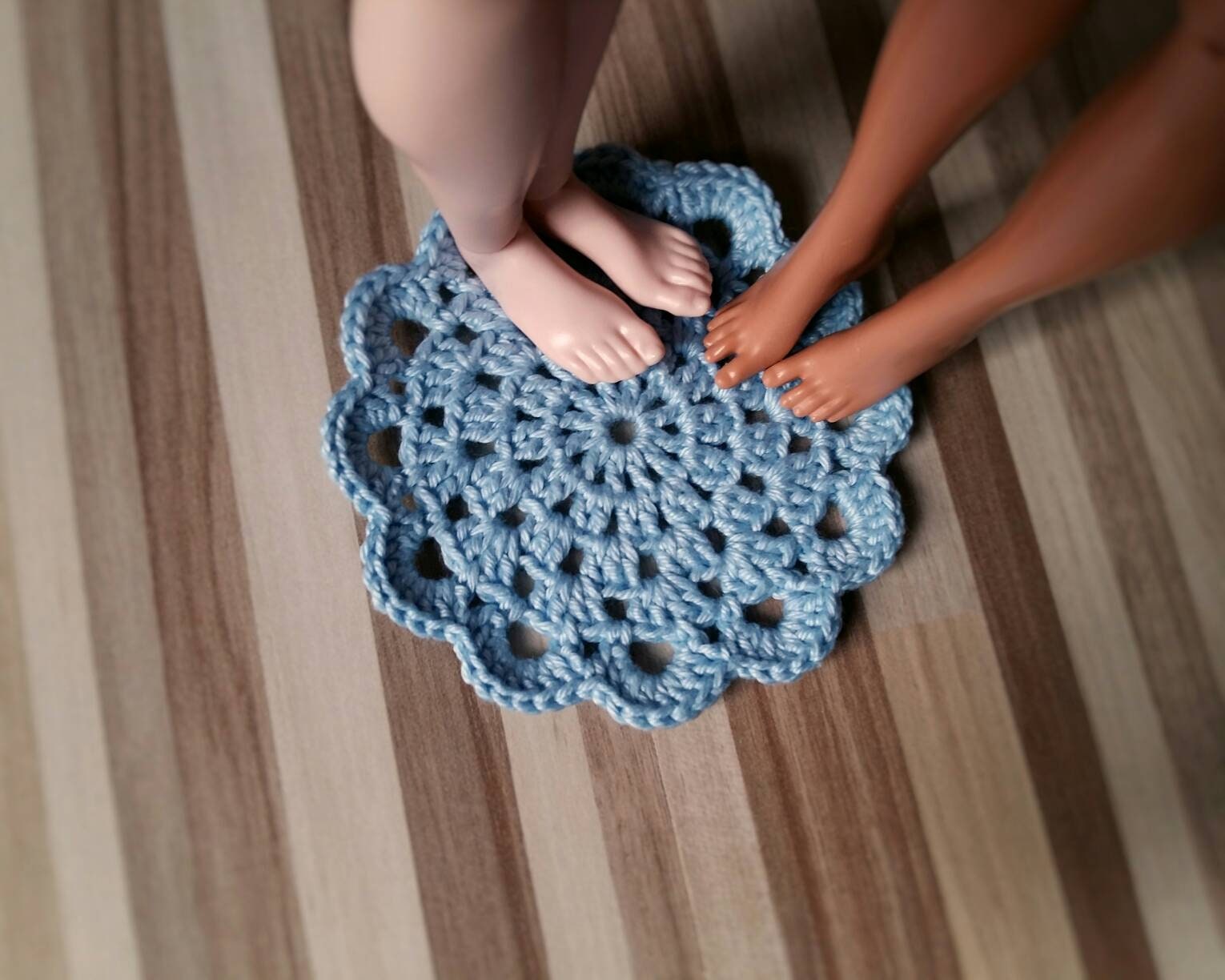 Dollhouse Mini Crochet Rug, Boho Rug for Dolls, Dollhouse Scale 1:12 1/ ...