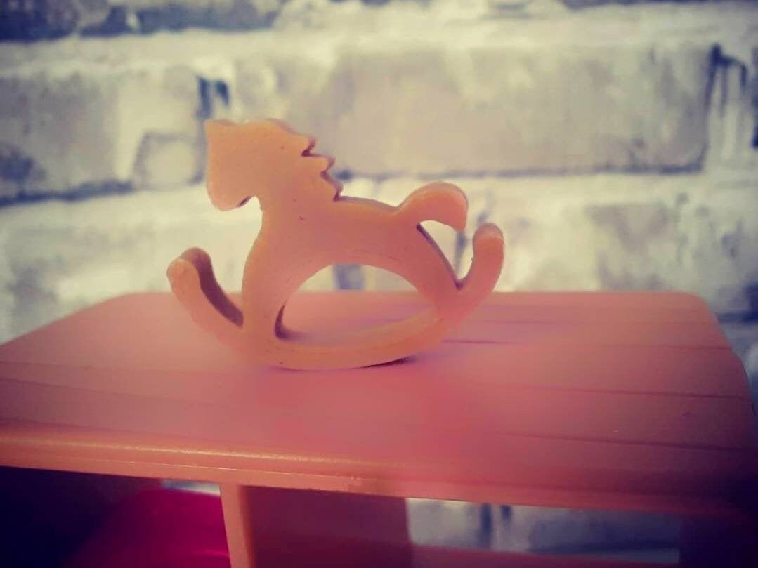 Miniature Wooden Rocking Horse: Dollhouse Nursery Decor - Etsy