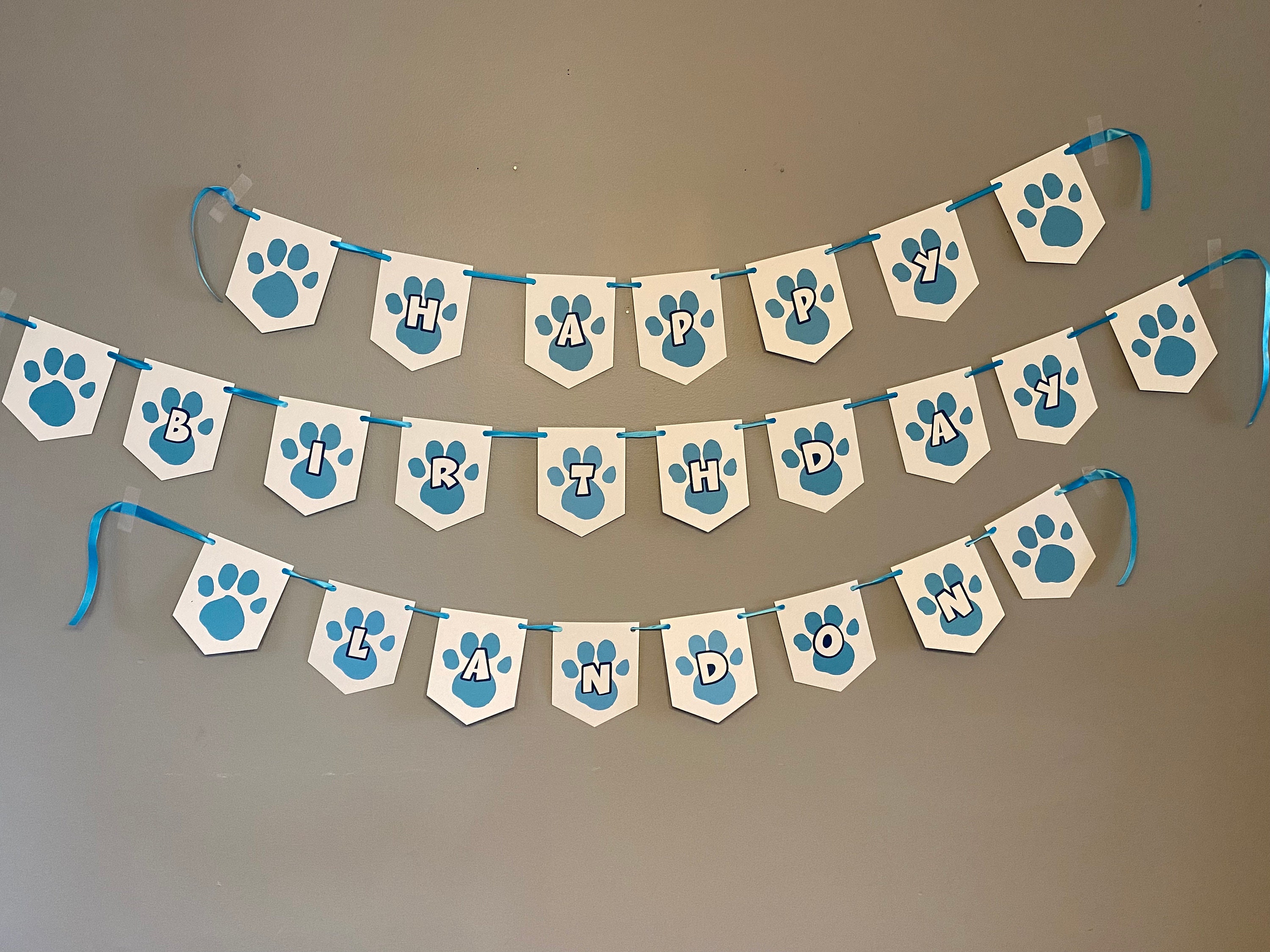 Paw Print Birthday Banner - Etsy