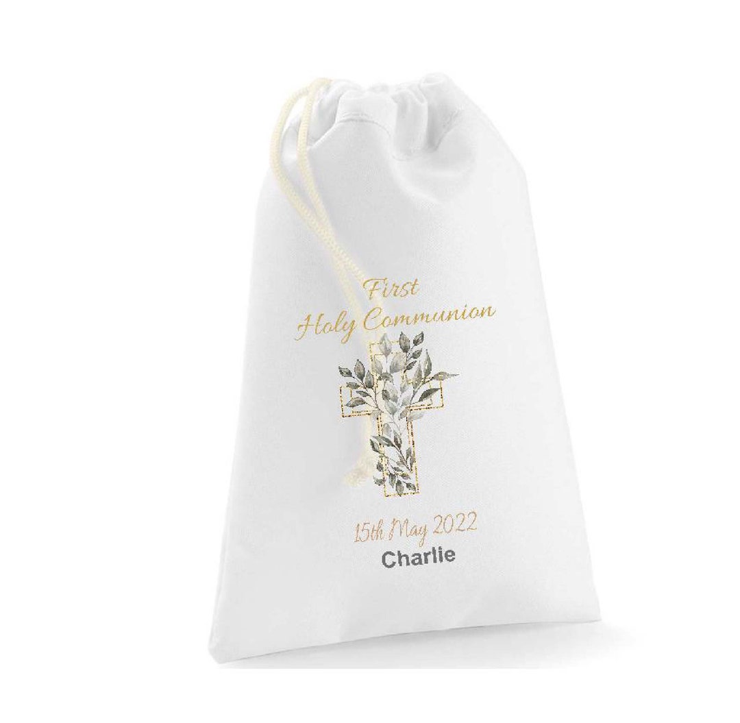 Personalised First Holy Communion Bag for Rosaries, Communion Keepsake ...