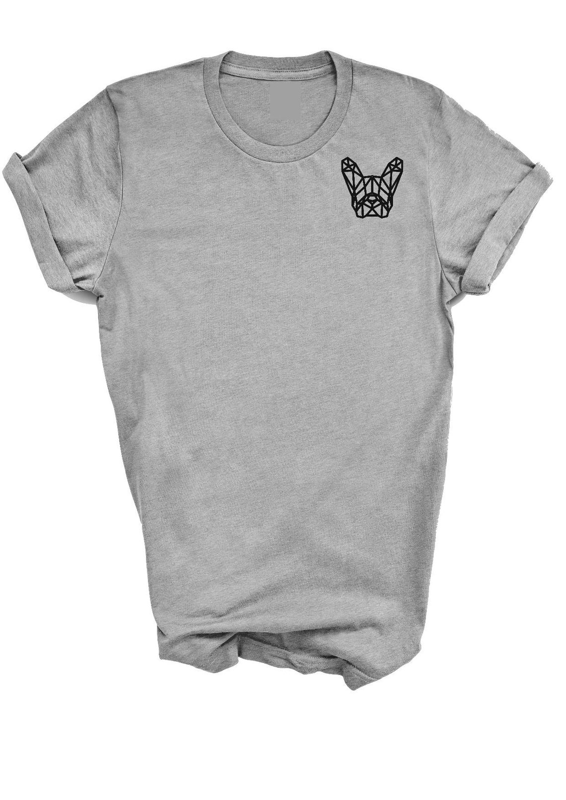 Frenchie Geometric T-shirt Hipster Cute French Bulldog Tee Adult Sm ...