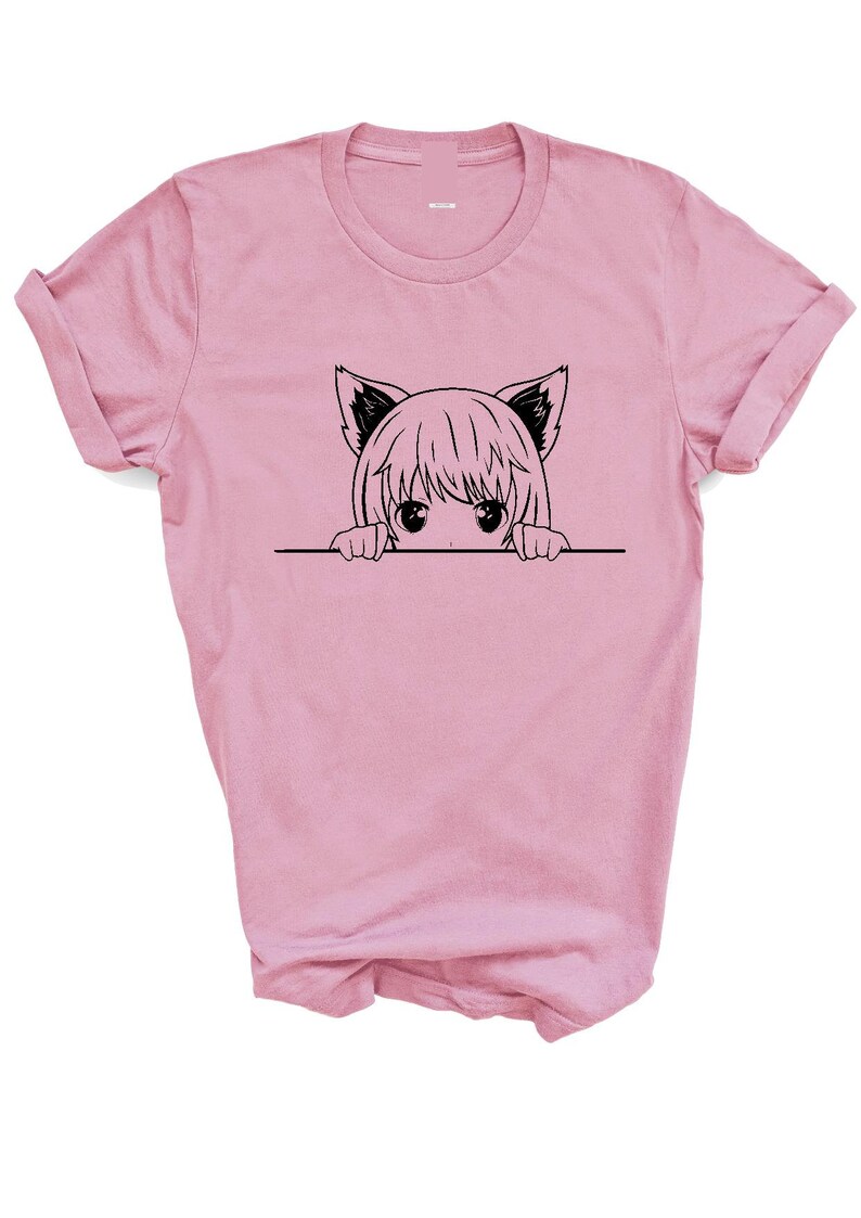 Anime Cat Girl T Shirt Top Manga Japonais Sm Xxxl Etsy