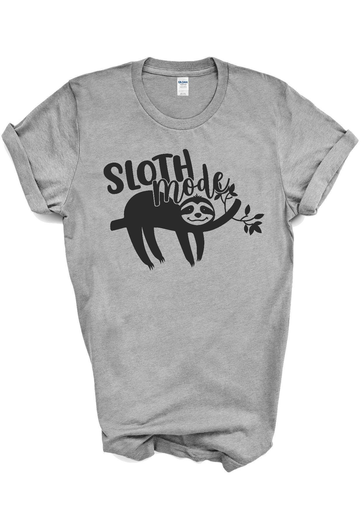 Sloth Mode T-shirtanimal Tshirtmindfulpeaceyogasloth Top - Etsy