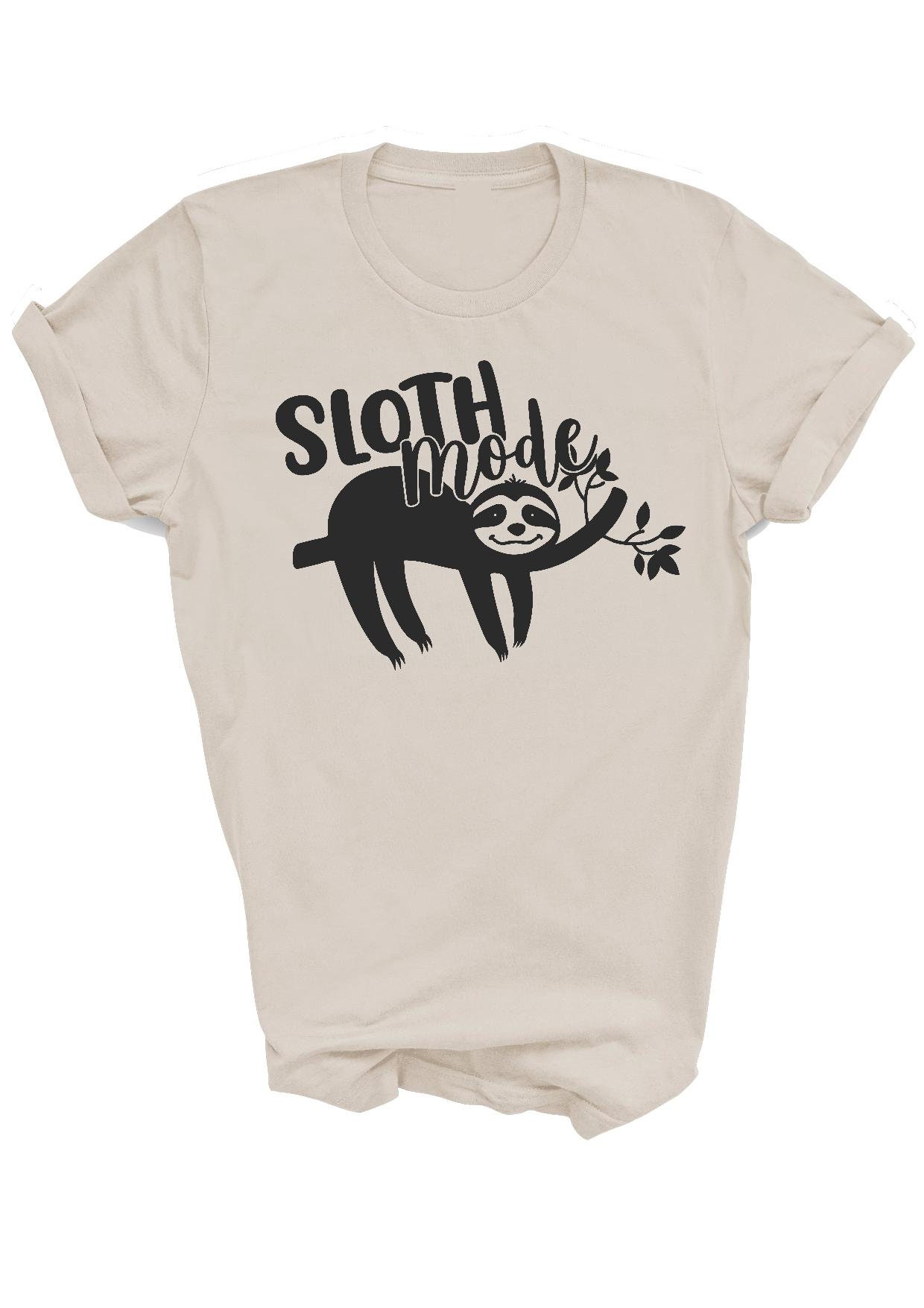 Sloth Mode T-shirtanimal Tshirtmindfulpeaceyogasloth Top - Etsy