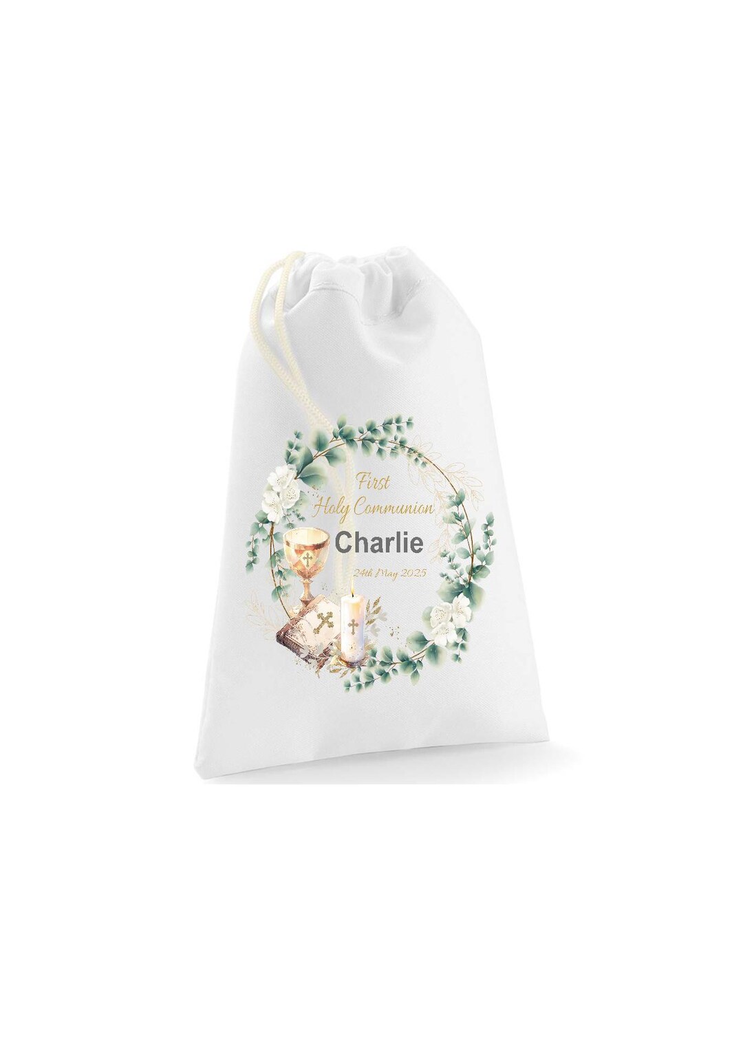 Personalised First Holy Communion Bag for Rosaries, Keepsake, Unisex ...
