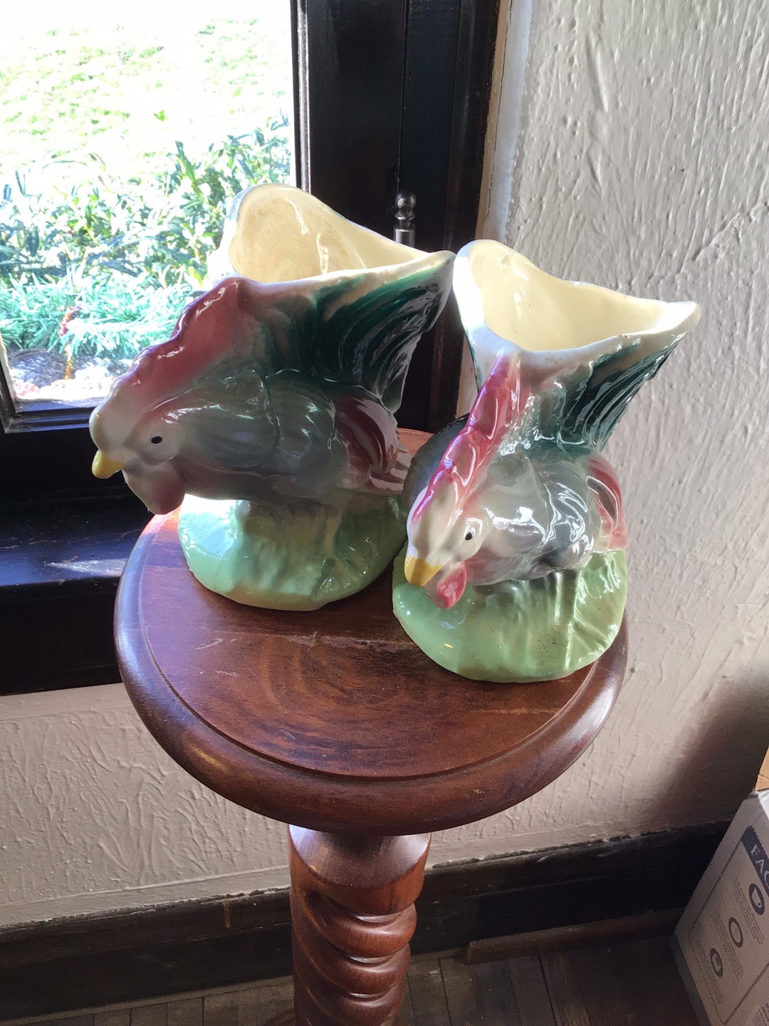 Set of Two Matching Mid-century Rooster Planters - Etsy