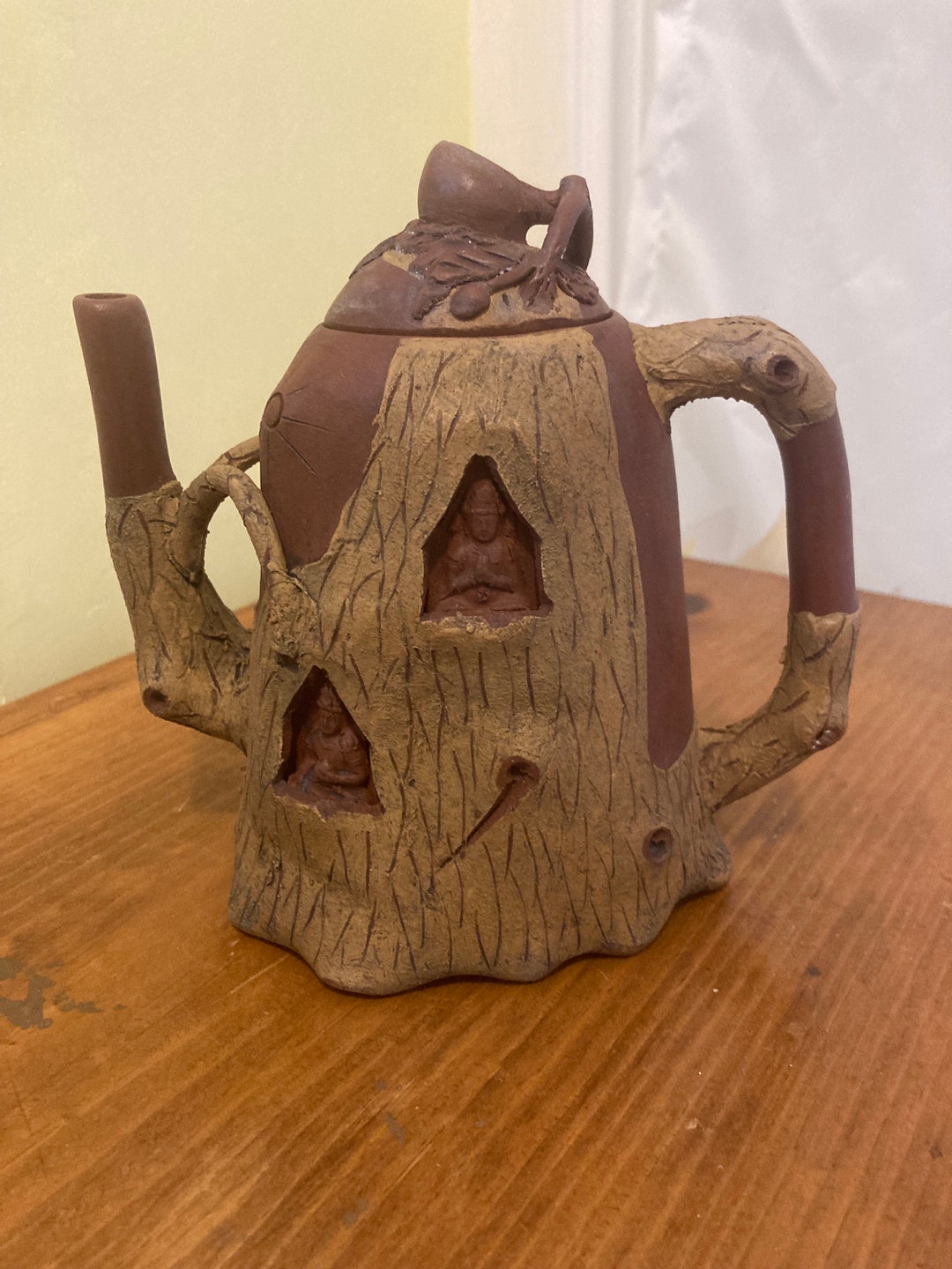 Yixing Zisha Terra Cotta Teapot Buddha Tree Bark - Etsy
