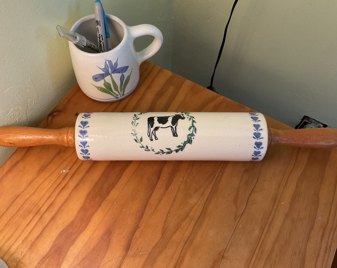 Ceramic Rolling Pin With Cow Design - Etsy