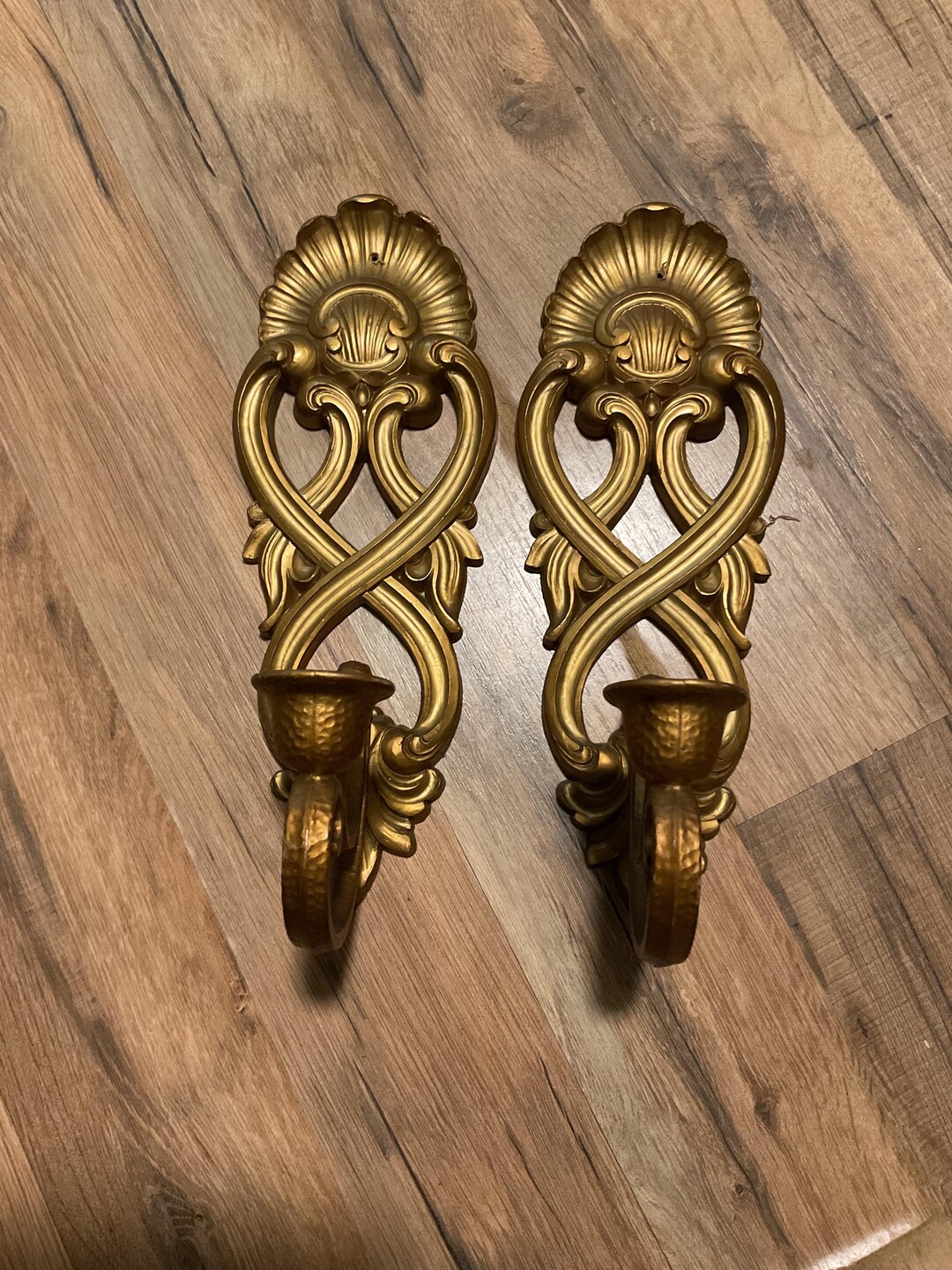 Homco 1988 Gold Plastic Wall Sconces (2) - Etsy