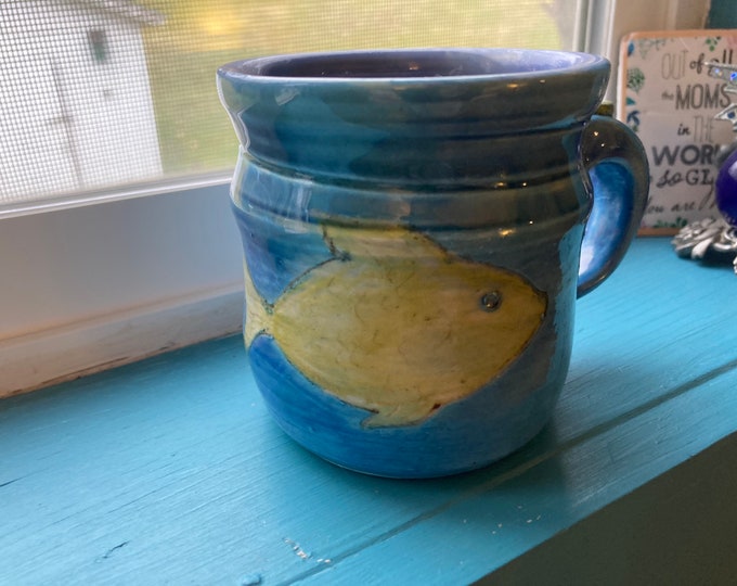 Joe Butta Stoneware Studio Pottery Fish Mug - Etsy