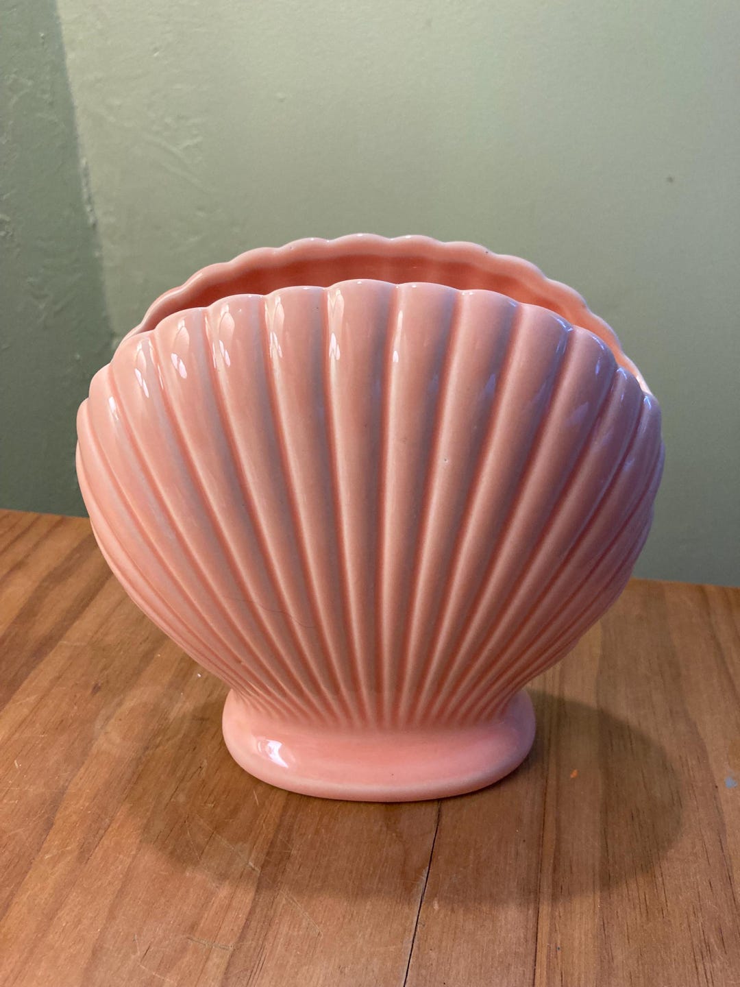 Pink Coral Ceramic Seashell Vase Japan - Etsy