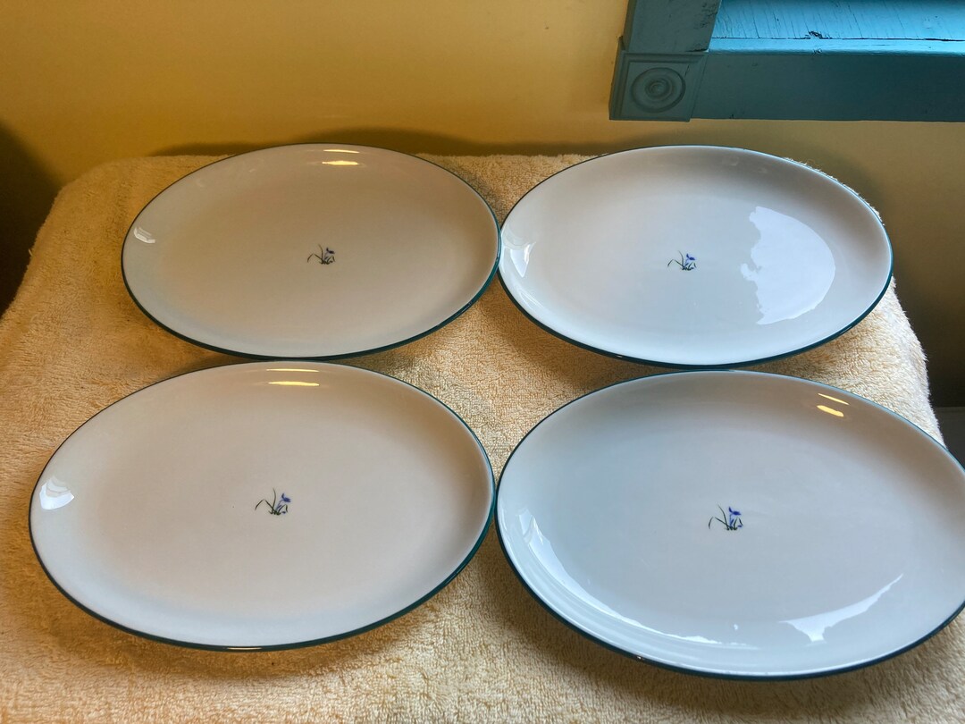 Oval Korean Made Stoneware Plates Floral Design - Etsy