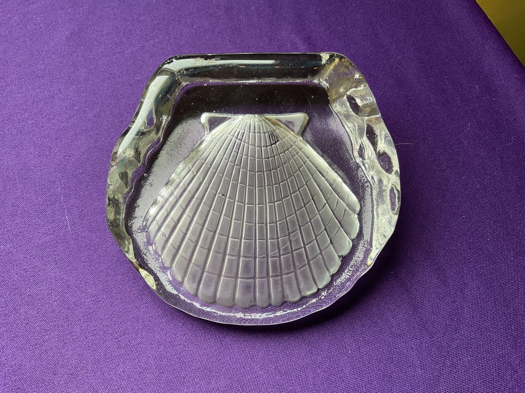 Glass Paperweight With Sea Shell/ Reverse Embossed - Etsy