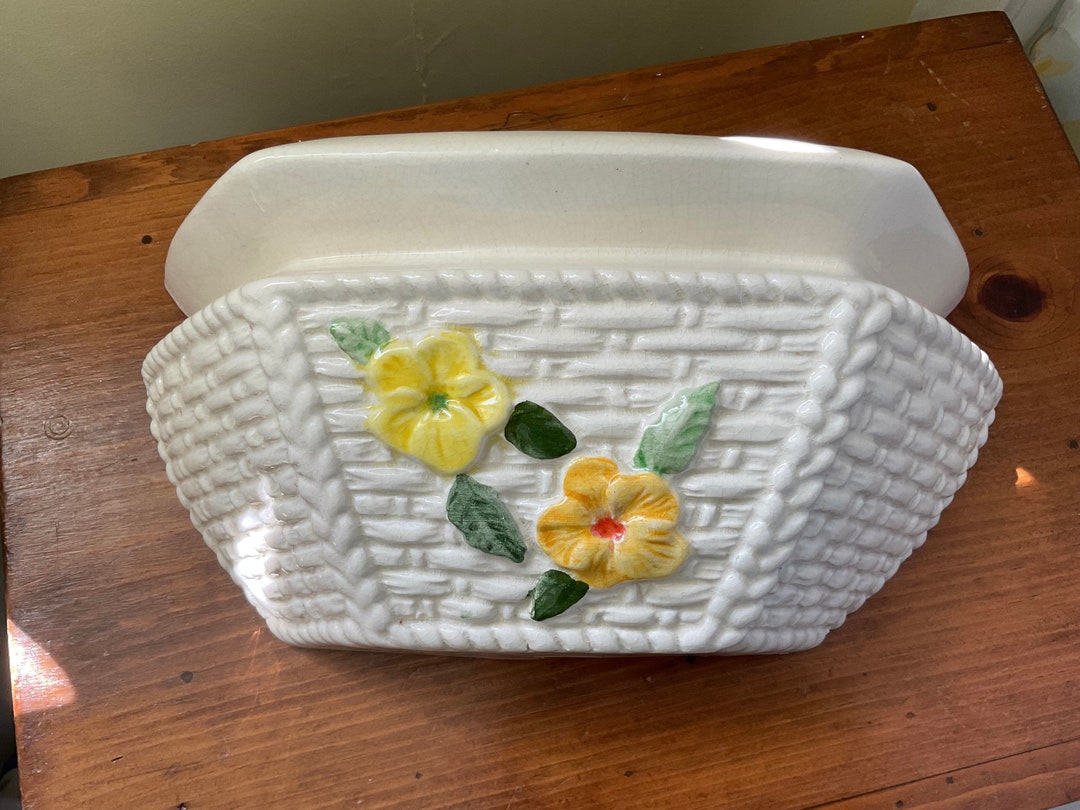 Lefton Ceramic Wall Pocket Planter - Etsy