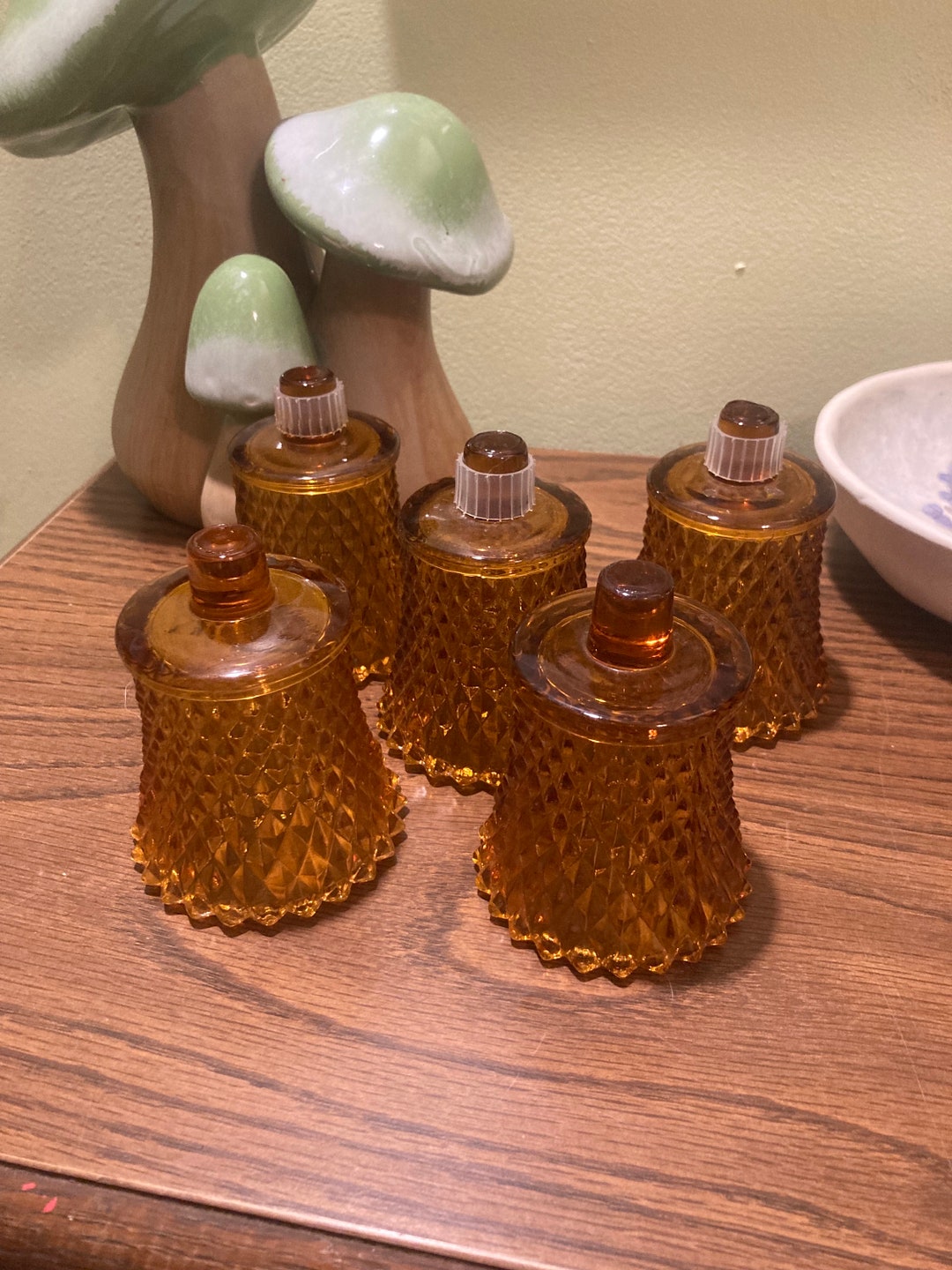 Amber Glass Peg Candle Holders for Wall Sconce 5 - Etsy