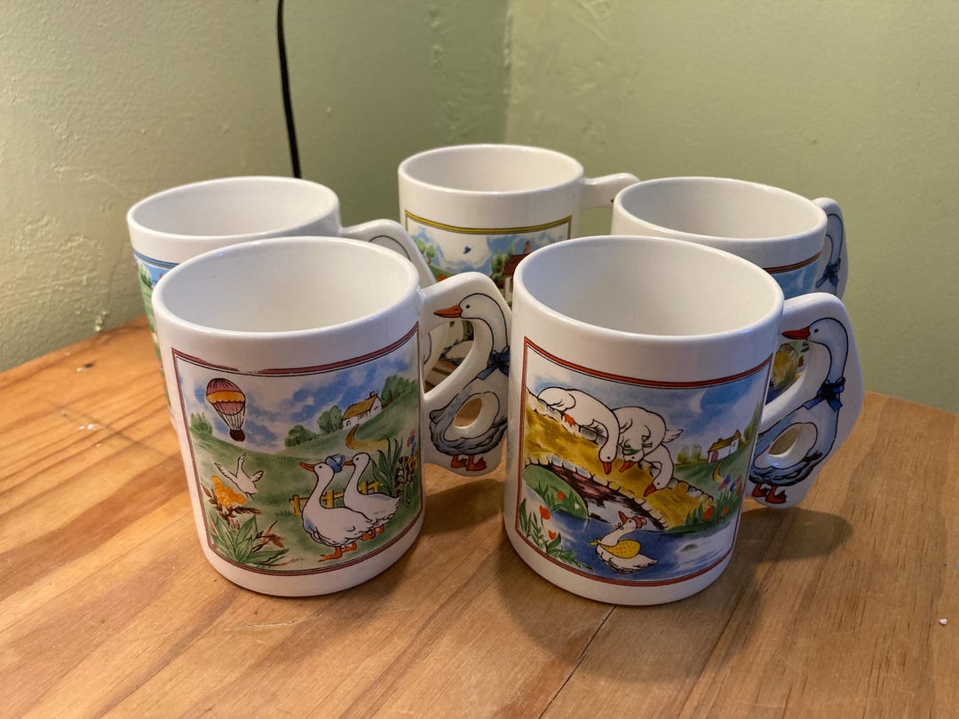 Adorable Farm Geese Mugs With Goose Handles (5) - Etsy