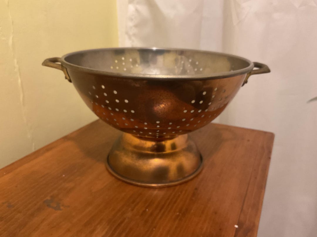Copper & Brass Pedestal Colander/strainer - Etsy