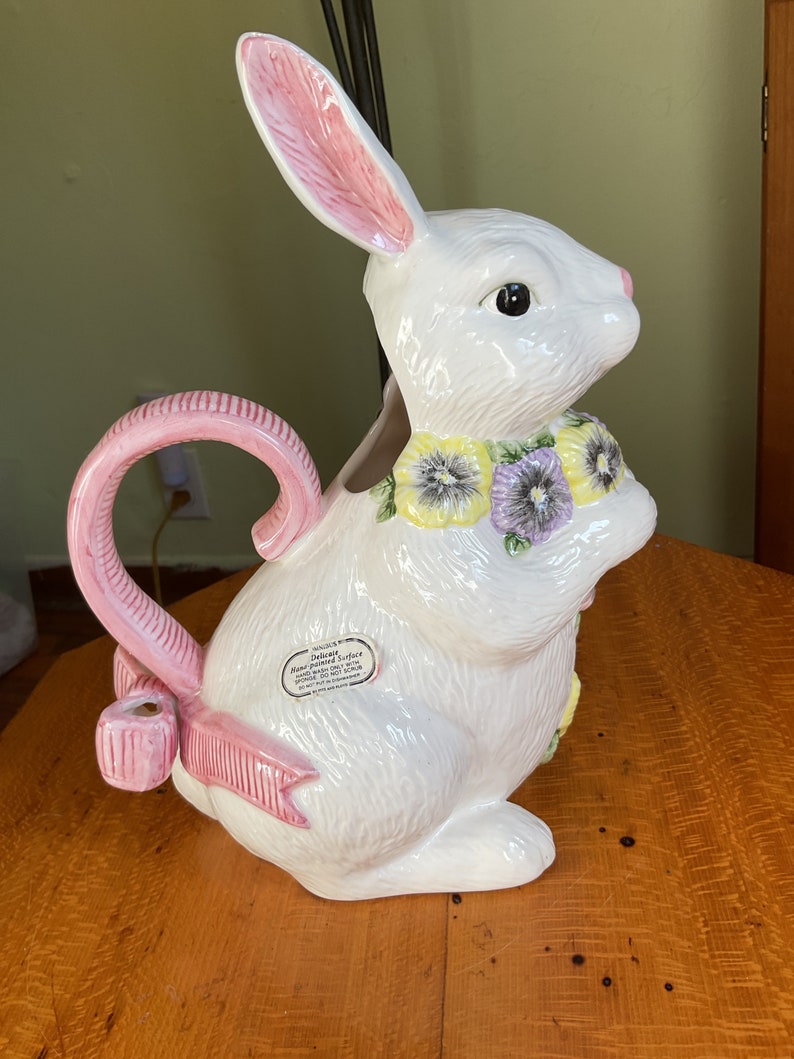 Fitz & Floyd Omnibus 1995 Bunny Pitcher - Etsy
