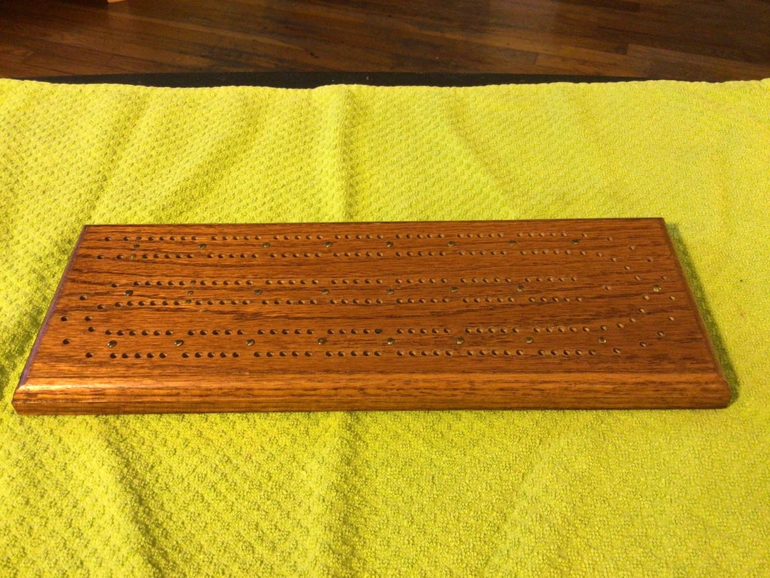 J&P Crafts Solid Wood Cribbage Board With 4 Pegs - Etsy