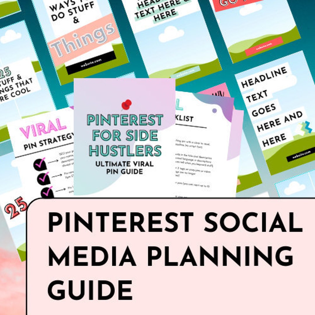 Pinterest Social Media Planning Guide and Template Pack - Etsy