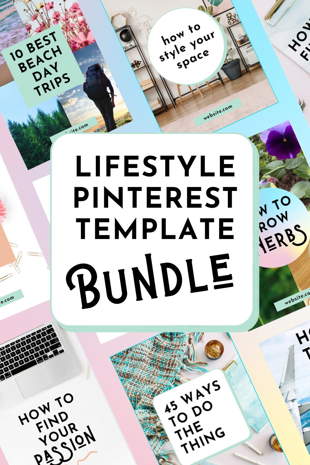 Pinterest Templates Bundle of 10 - Lifestyle Pinterest Templates - Etsy