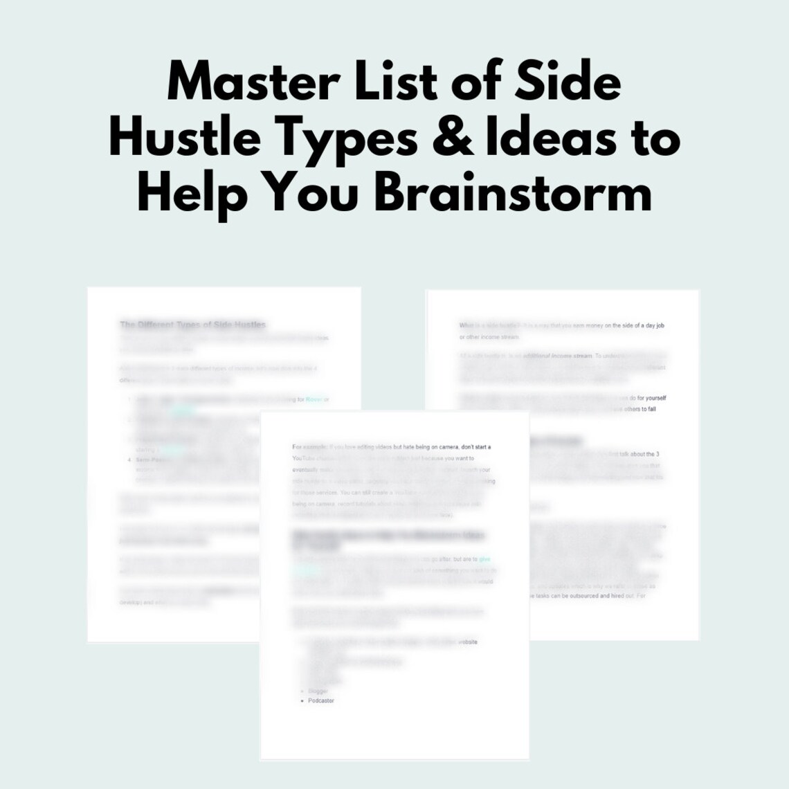 Side Hustle Starter Workbook: the Mini Guide for Your New Side Hustle - Etsy