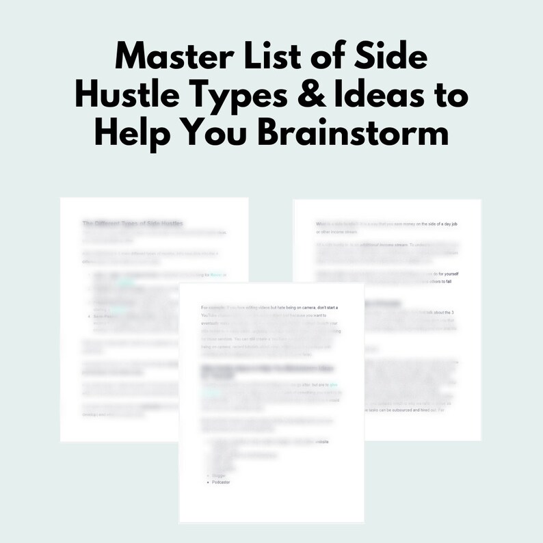 Side Hustle Starter Workbook: the Mini Guide for Your New Side Hustle ...