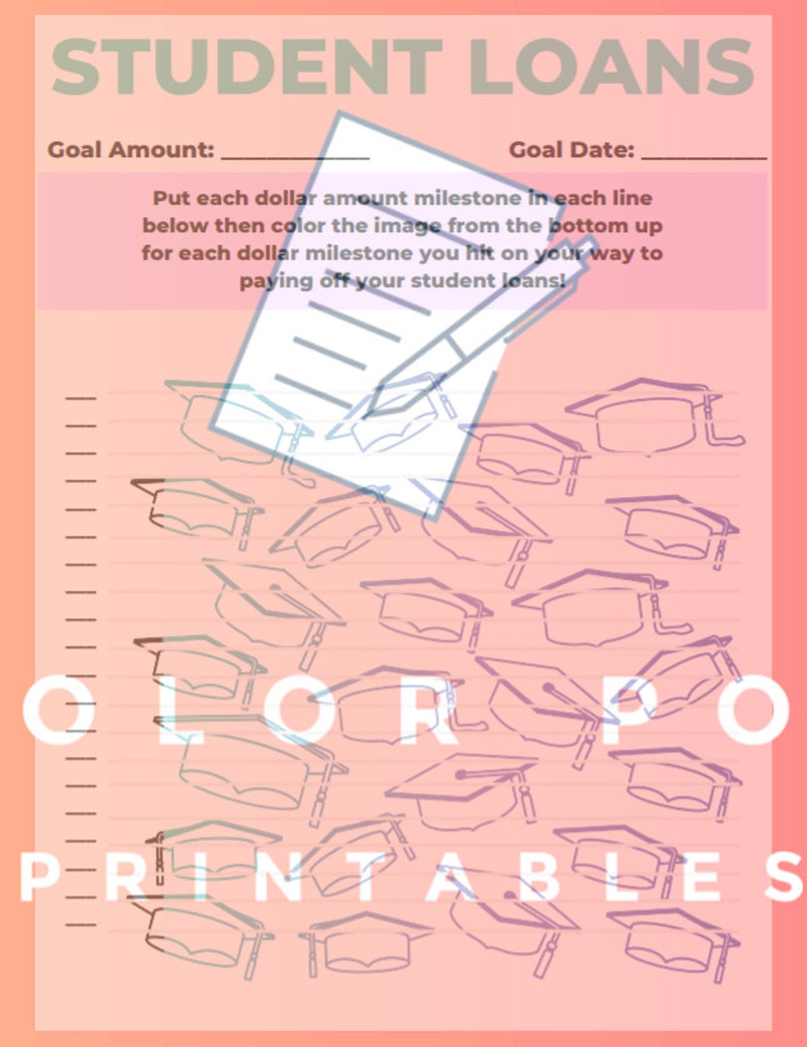 Student Loan Payment + Savings Tracker Coloring Sheet Bundle - Etsy