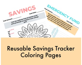 Savings Tracker Printable on 2 Pages, Savings Tracker Insert, Savings ...
