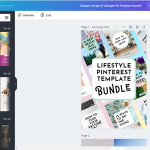 Pinterest Templates Bundle of 10 - Lifestyle Pinterest Templates - Etsy