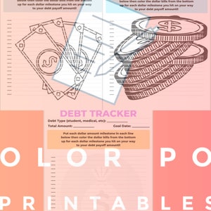 Debt Payoff Tracker Coloring Pages - Etsy