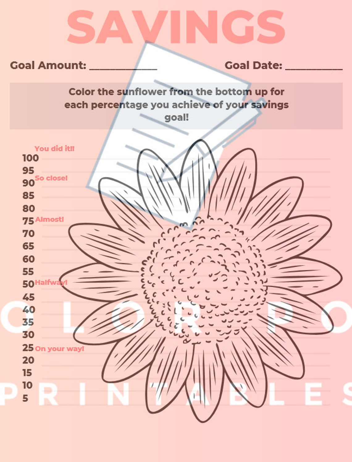 Reusable Savings Tracker Coloring Pages - Etsy