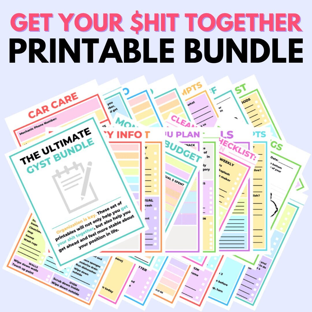 GYST Printable Bundle: Get Your Shit Together Printable Bundle - Etsy