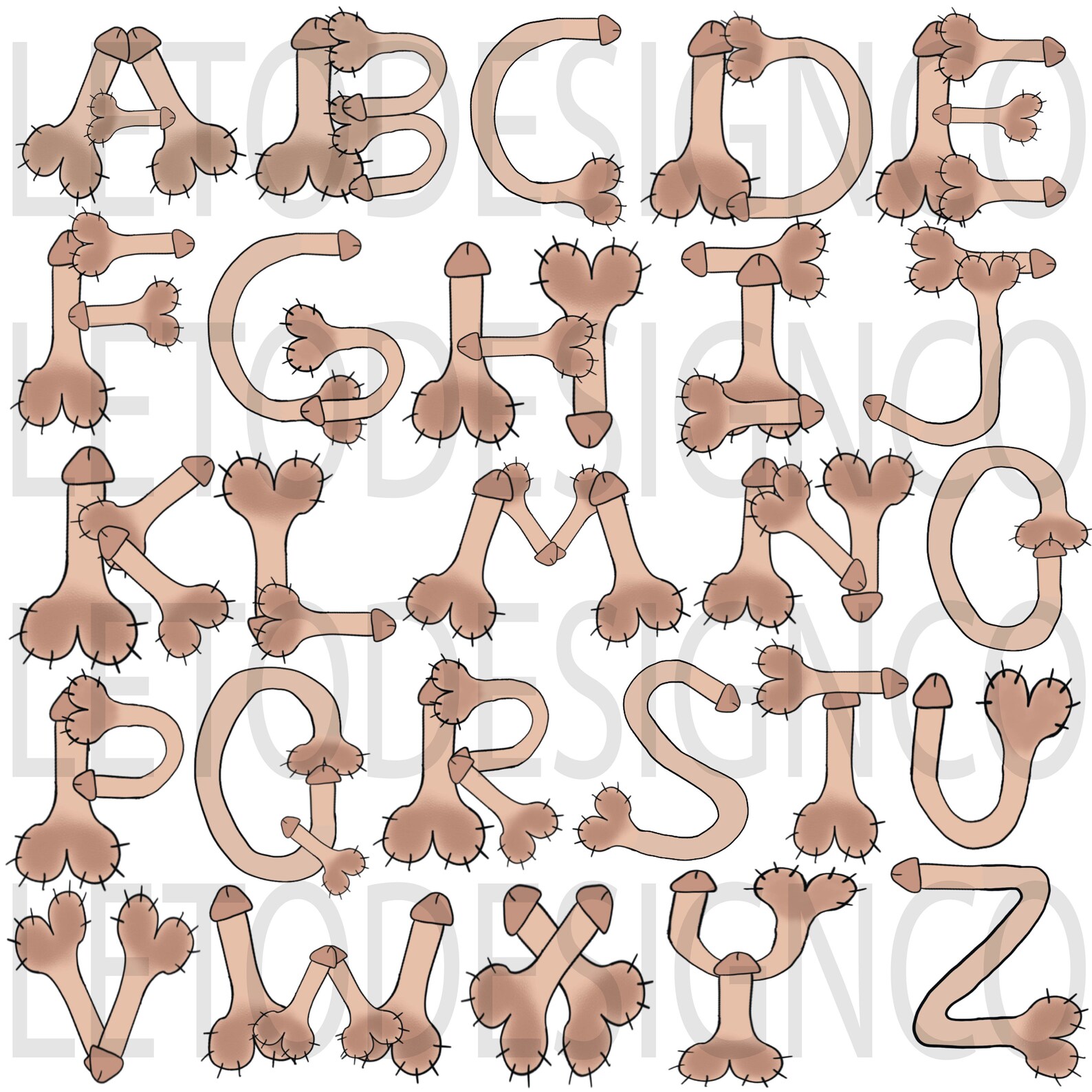 Penis Font Penis SVG Penis Alphabet PNG for Sublimation - Etsy Canada
