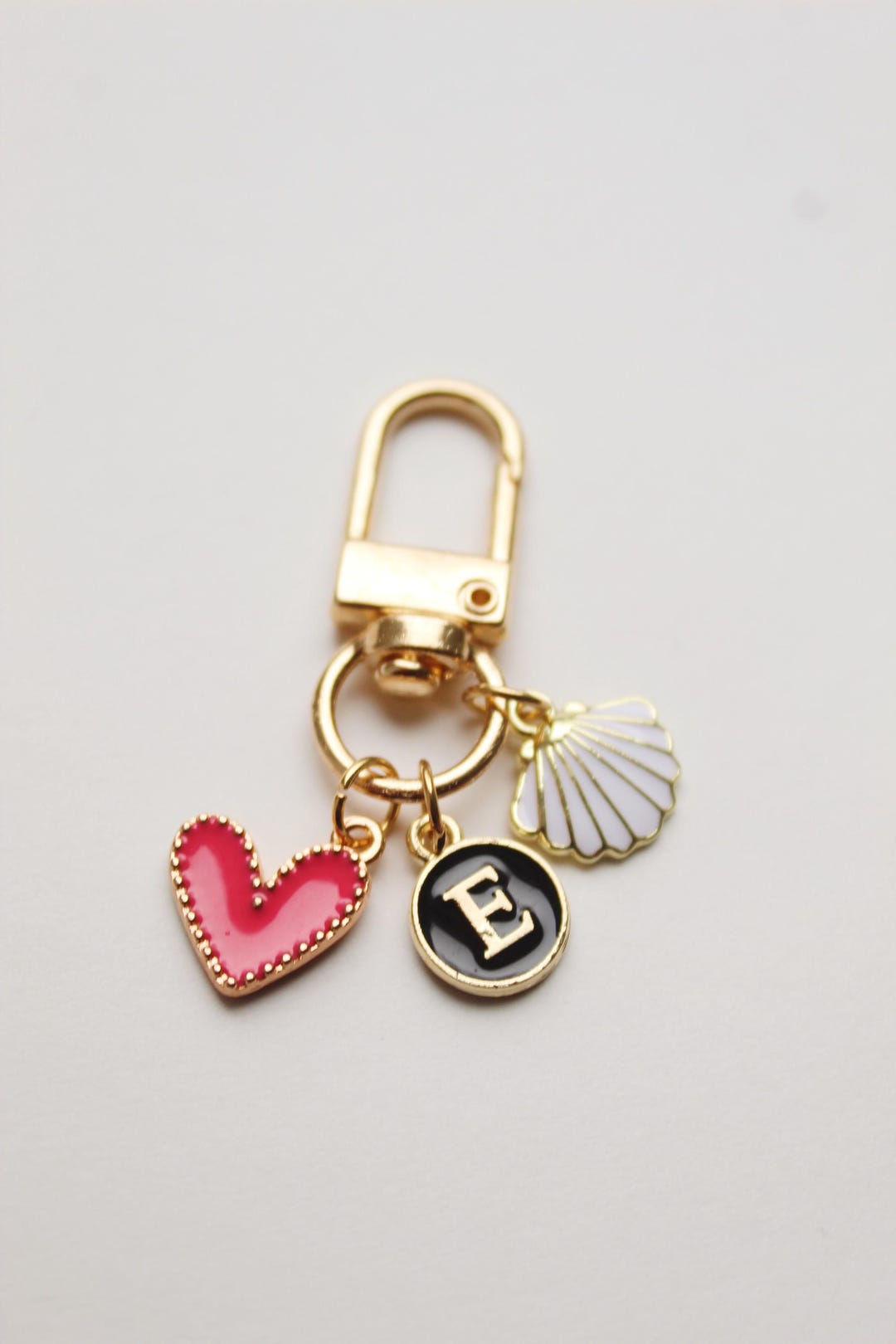 Personalized Gold Charm Keychain: Custom Bag or Purse Charm - Etsy