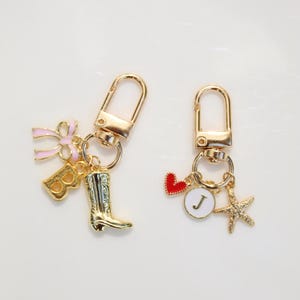 Personalized Gold Charm Keychain: Custom Bag or Purse Charm, Gift Idea ...